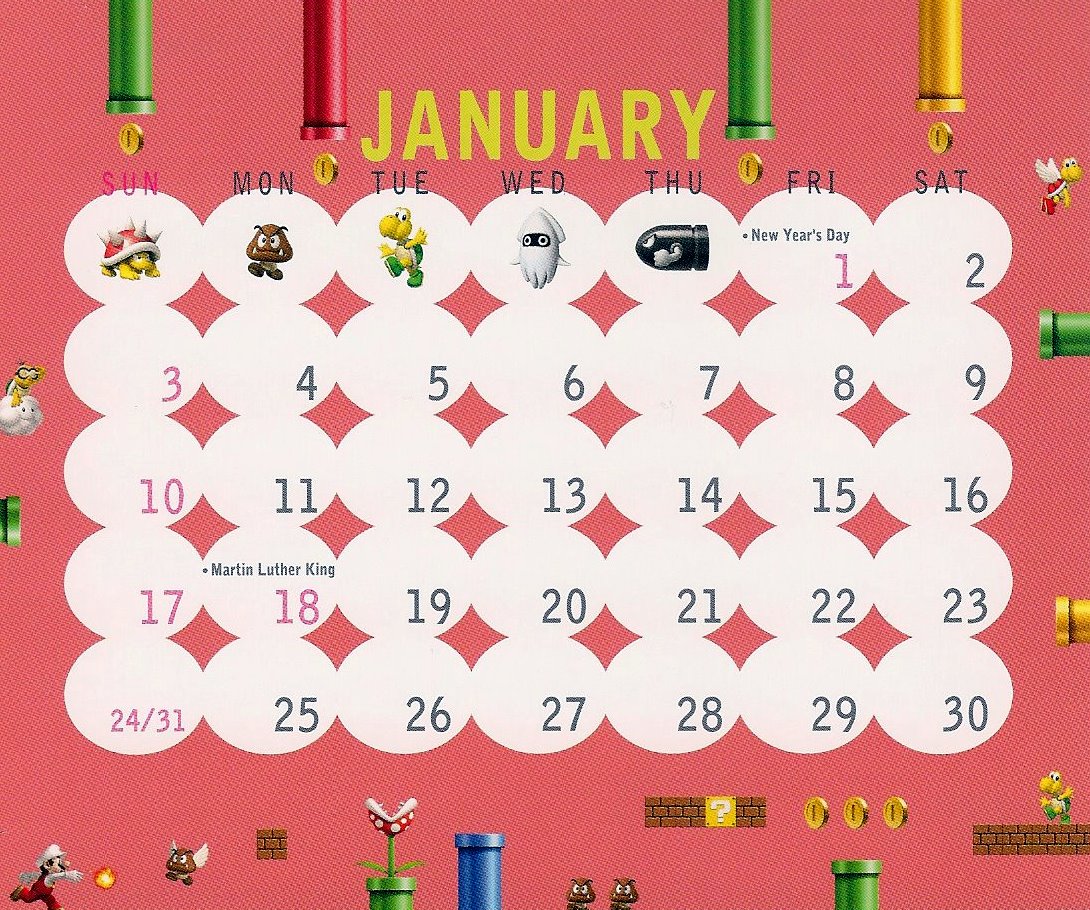 Club Nintendo Calendar Unveiled! - Infendo: Nintendo News, Review, Blog ...